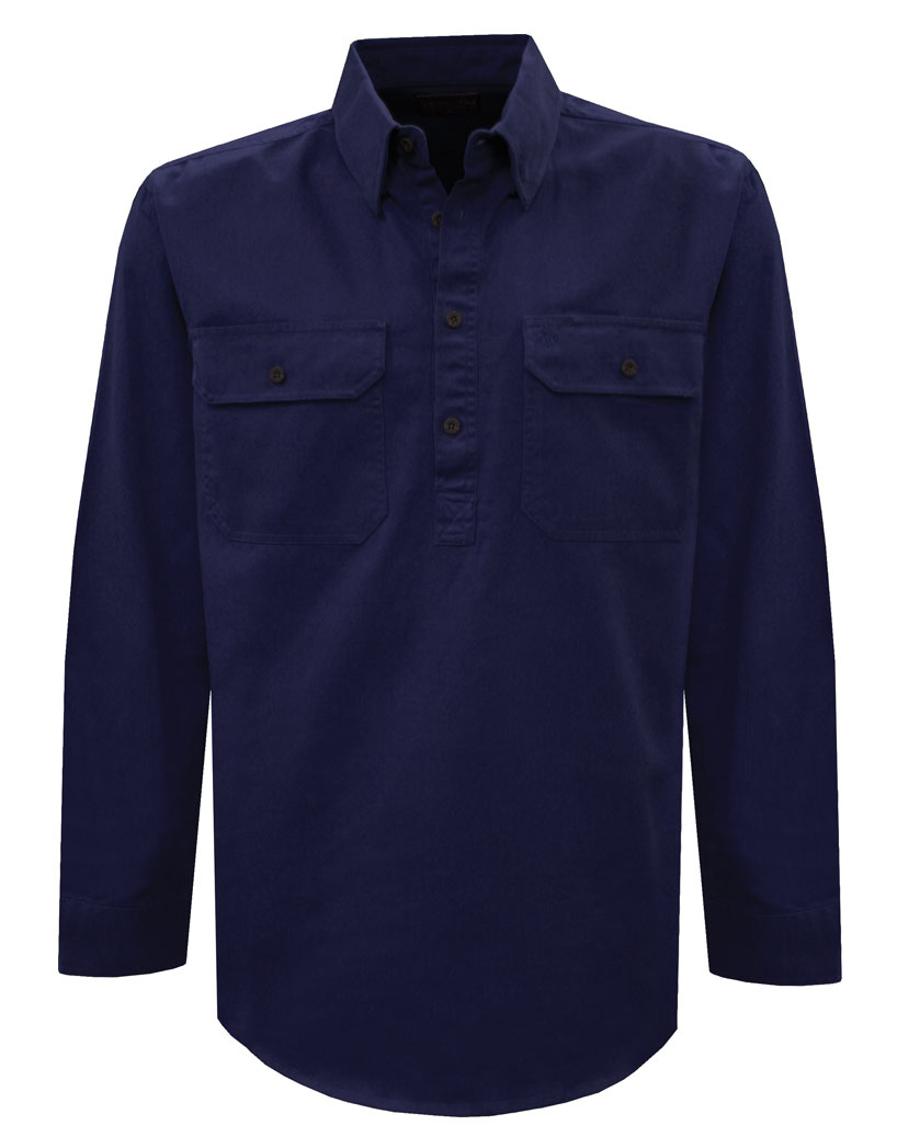 Buy Thomas Cook Heavy Drill 1/2 Button L/S Shirt (TCP1120163) Navy ...