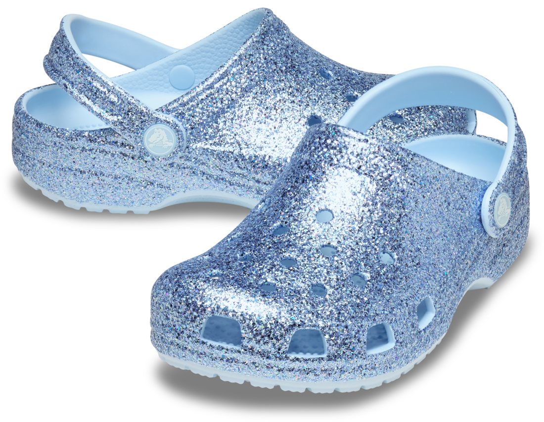 Buy Crocs Toddlers Classic Chunky Glitter Clogs (211940-4WK) Blue Frost ...