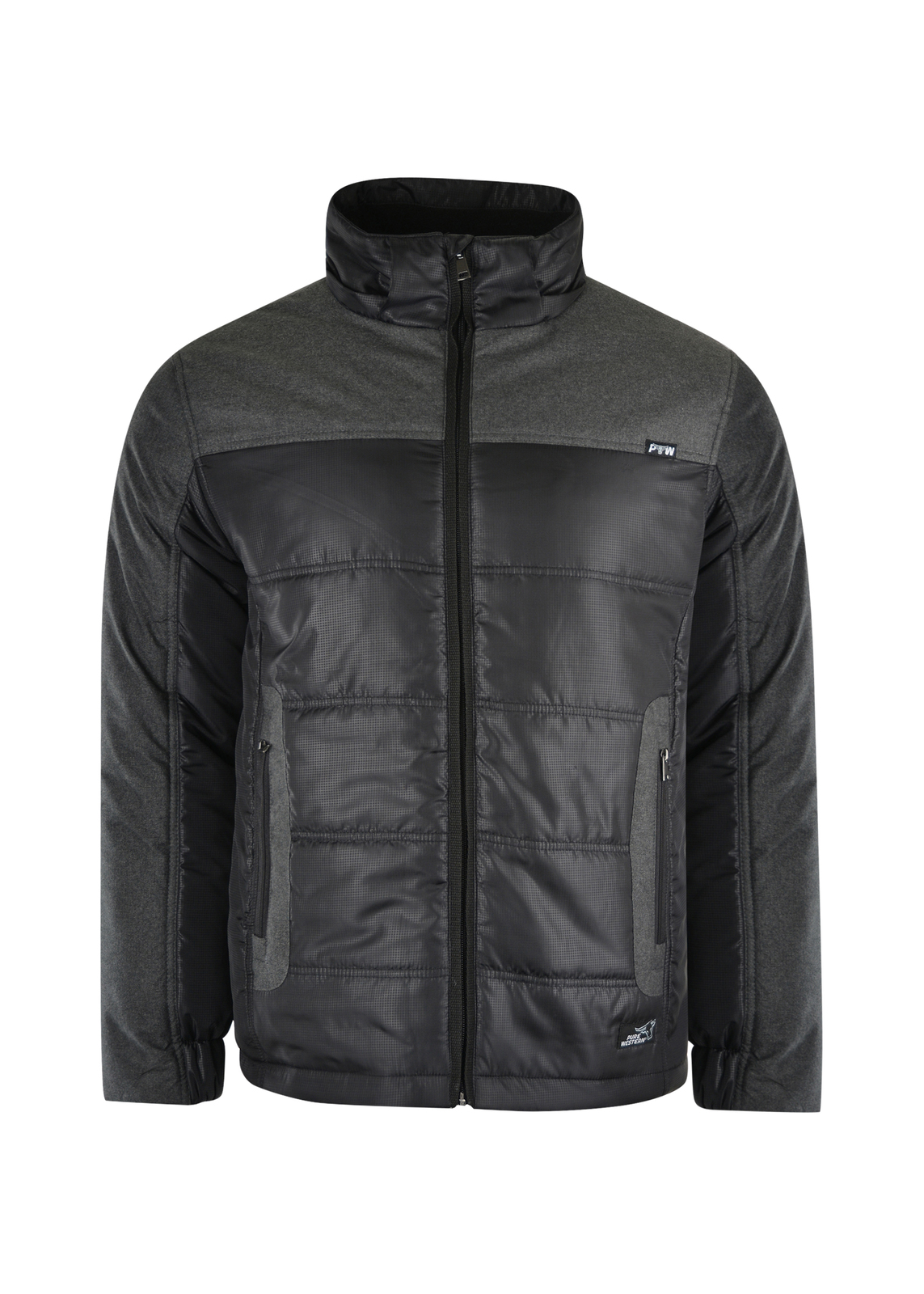 Pure Western Mens Usher Puffer Jacket (P1W1703404) Charcoal/Black [SD]
