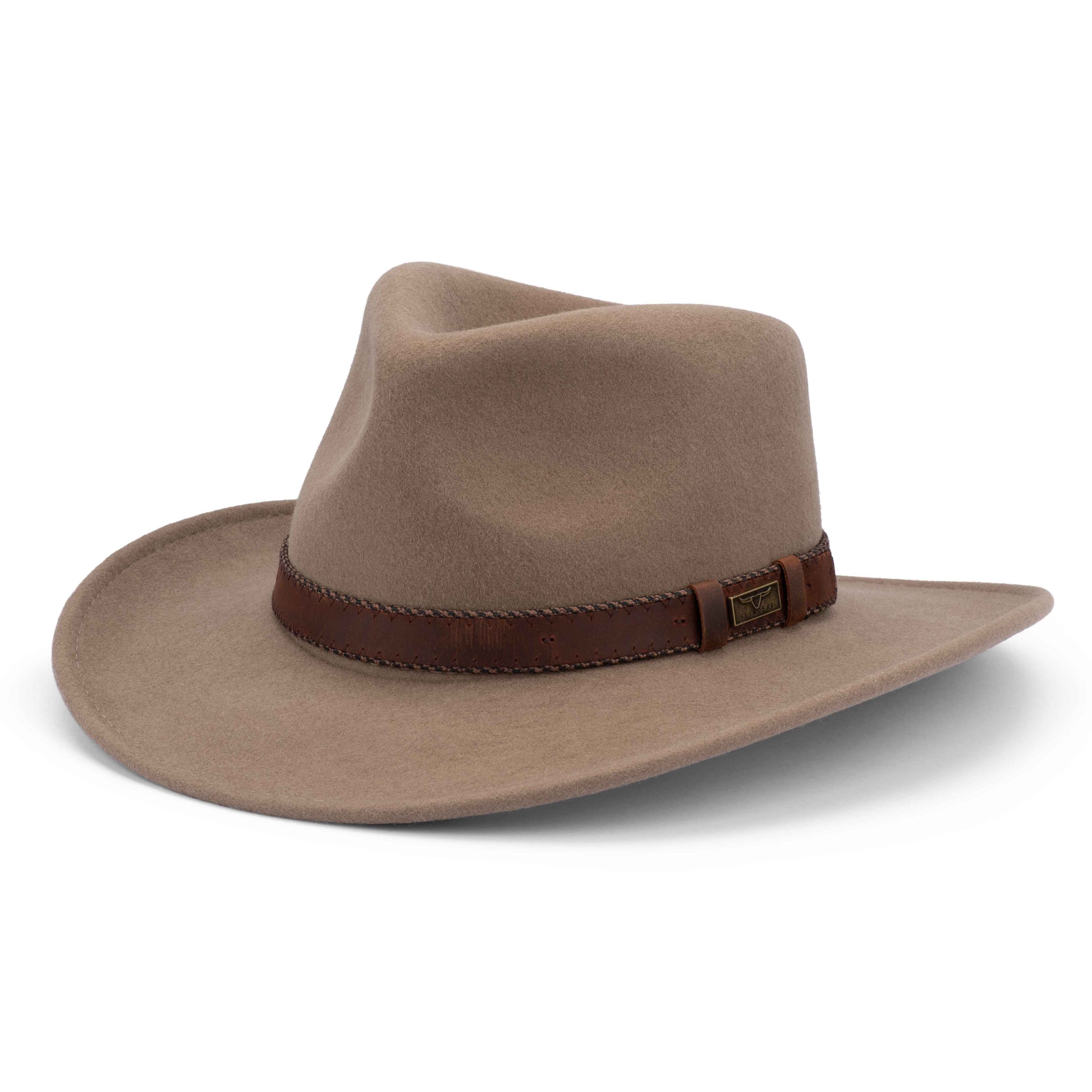 Avenel Hats Mens Buck Australian Wool Felt Outback Hat (21894) Tan ...
