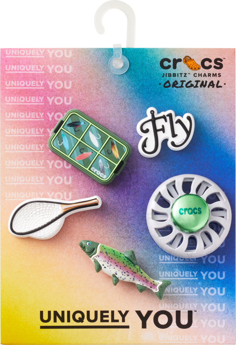 Crocs Fly Fishing 5 Pack Jibbitz (10016066) Multi OSFA | Allingtons