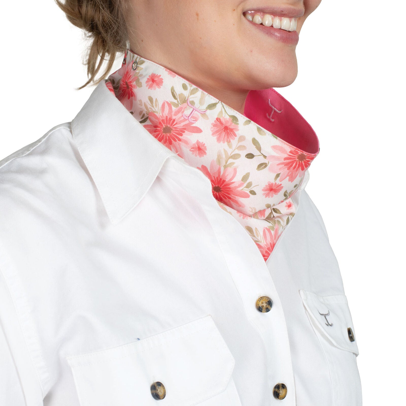 Just Country Womens Carlee Double Sided Scarf (SCF2575) White Gerberas ...