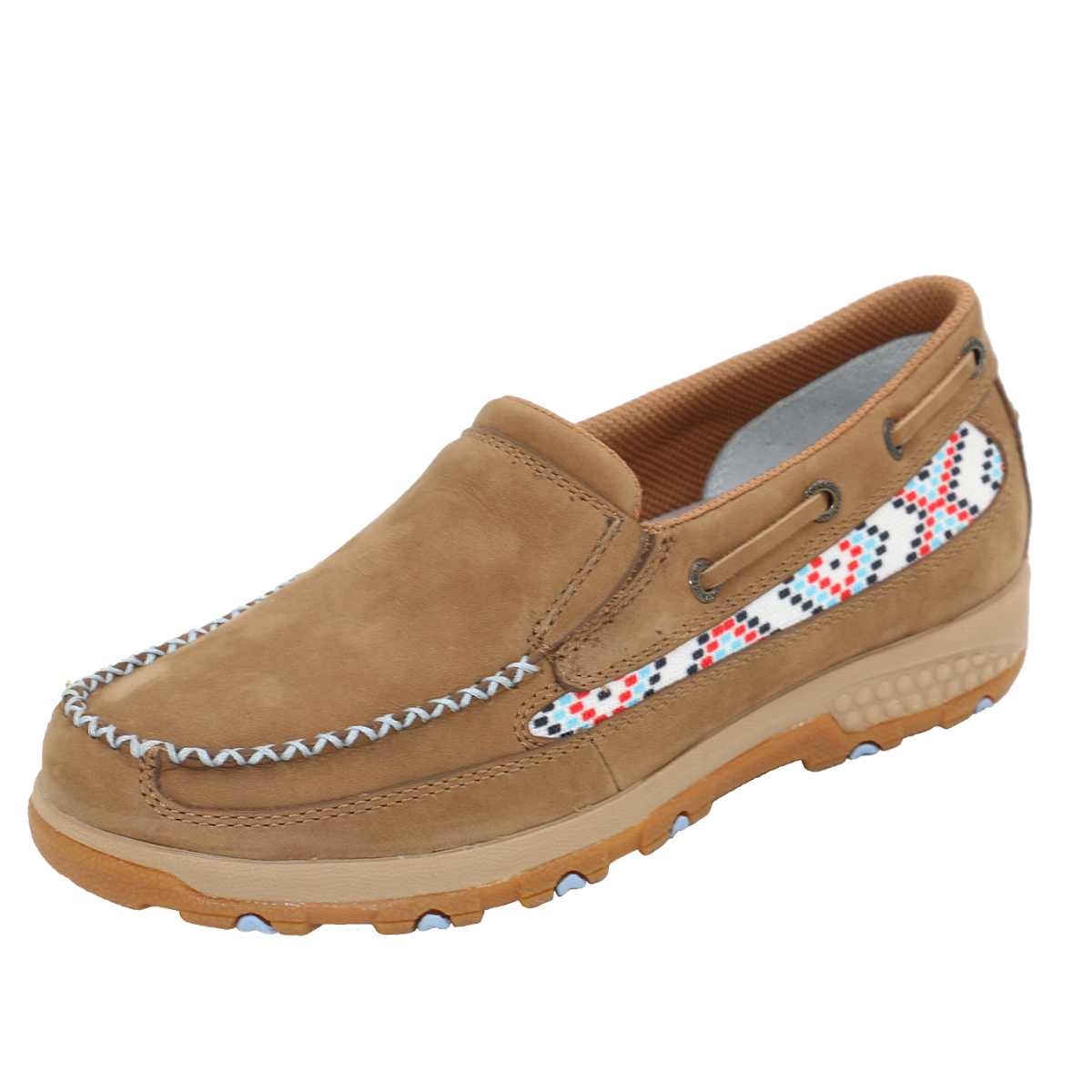 Twisted X Womens Aztec Cellstretch Slip On Shoes (TCWXC0072) Brown/Sky ...